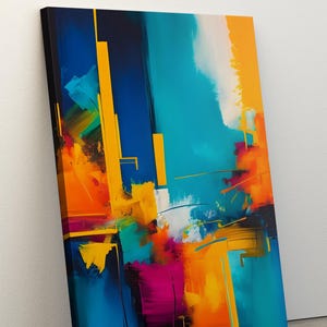 Vibrantly Colored Painting Canvas, Abstract Modern Art, Large Abstract ...