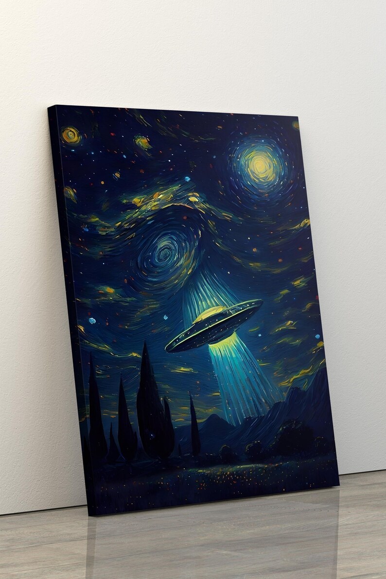UFO Poster, Retro Wall Decor, UFO Alien Desert Wall Art, Girly ...