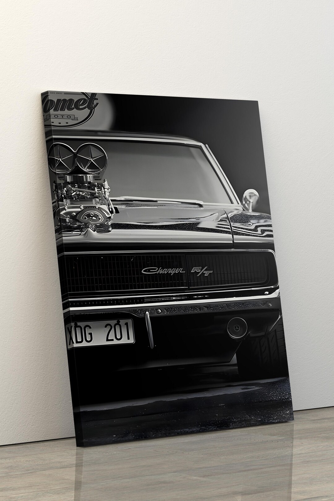 Dodge Challenger Wall Art, Black and White Canvas, Sports Car Art ...