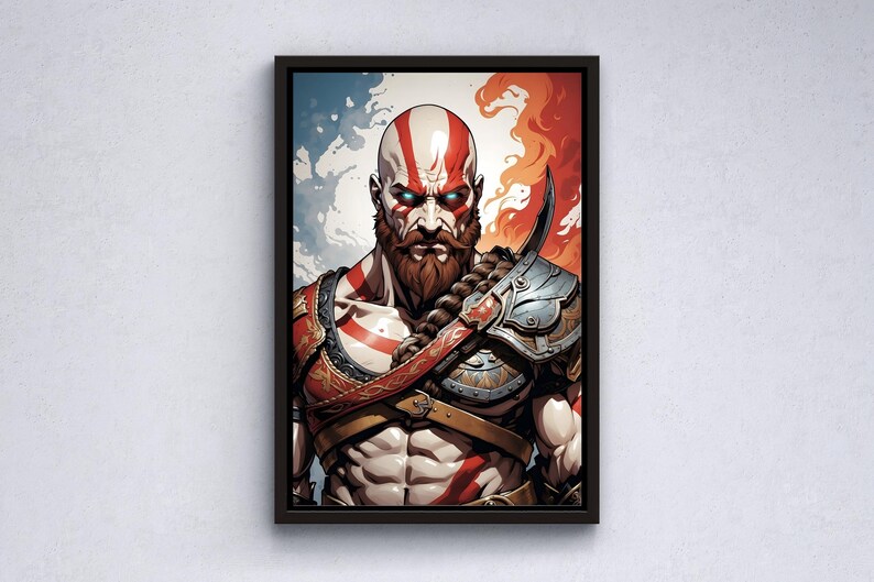 God of War Game Poster, Kratos Art Print, God of War Wall Decor, Kratos ...
