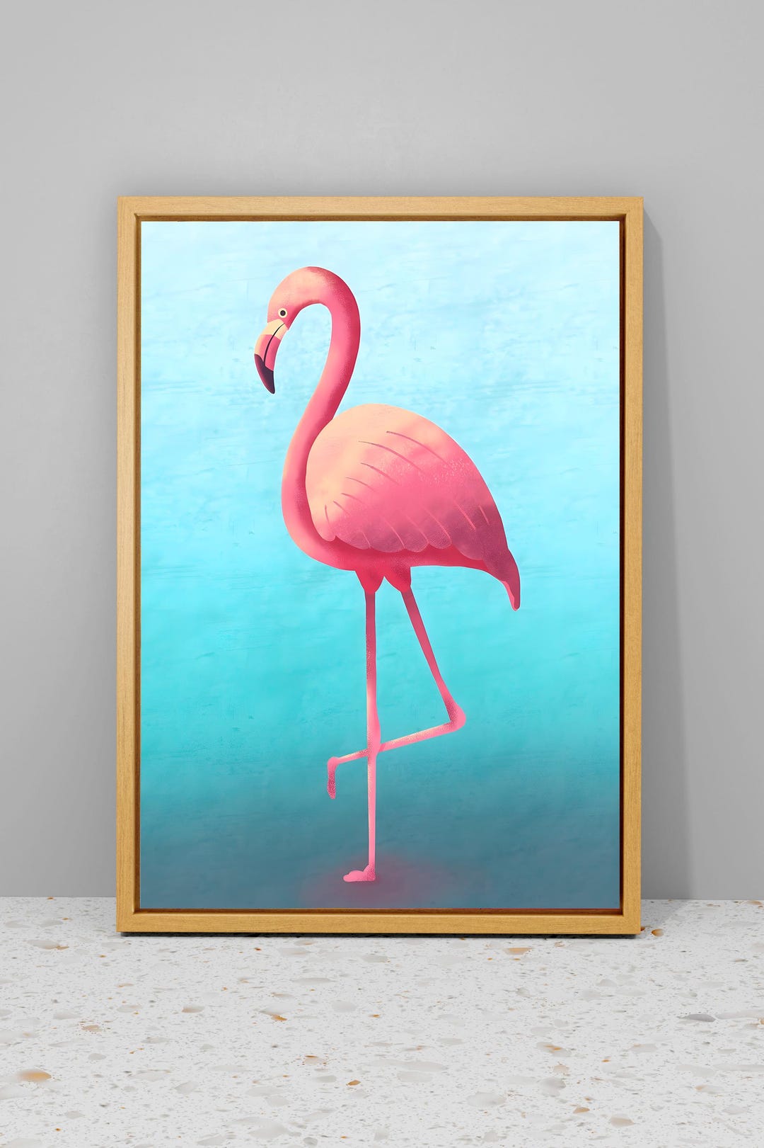 Flamingo Poster, Pink Flamingo Wall Art, Bird Art Print, Dopamine Decor ...