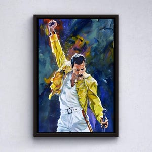 Freddie Mercury Poster Print, Queen Wall Art, Colorful Freddie Mercury ...