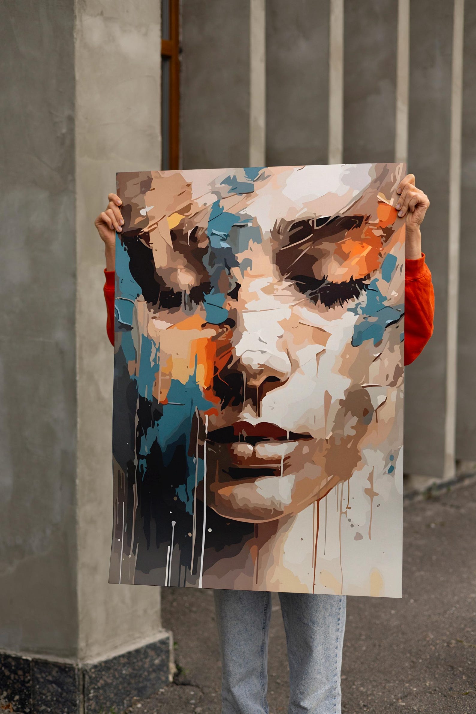 Abstract Woman Face Portrait Canvas Print, Painting on Canvas, Abstract ...