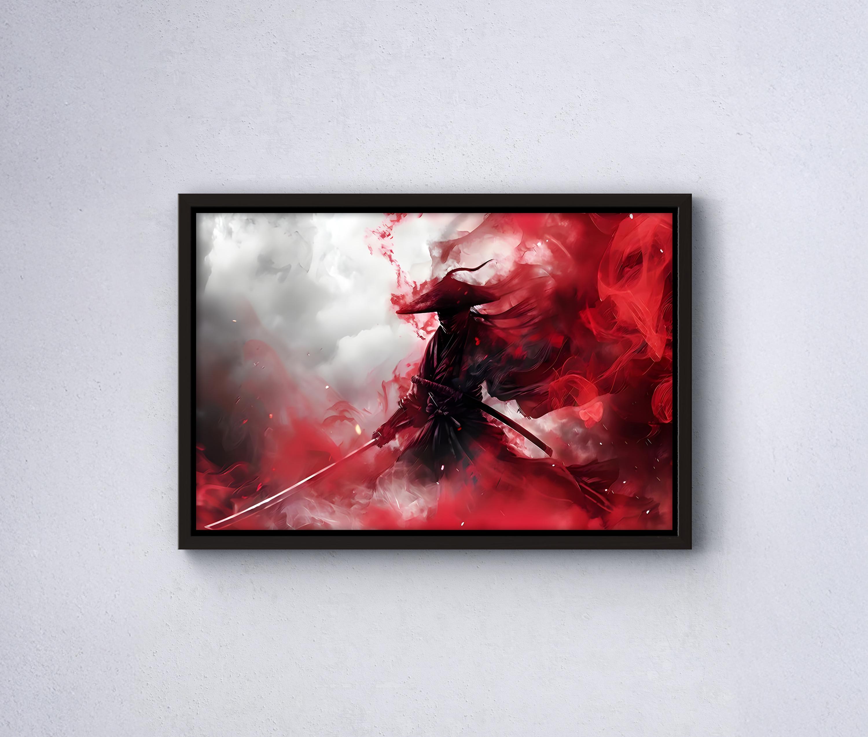 Samurai Canvas Painting, Samurai Poster, Samurai Man Canvas, Office ...