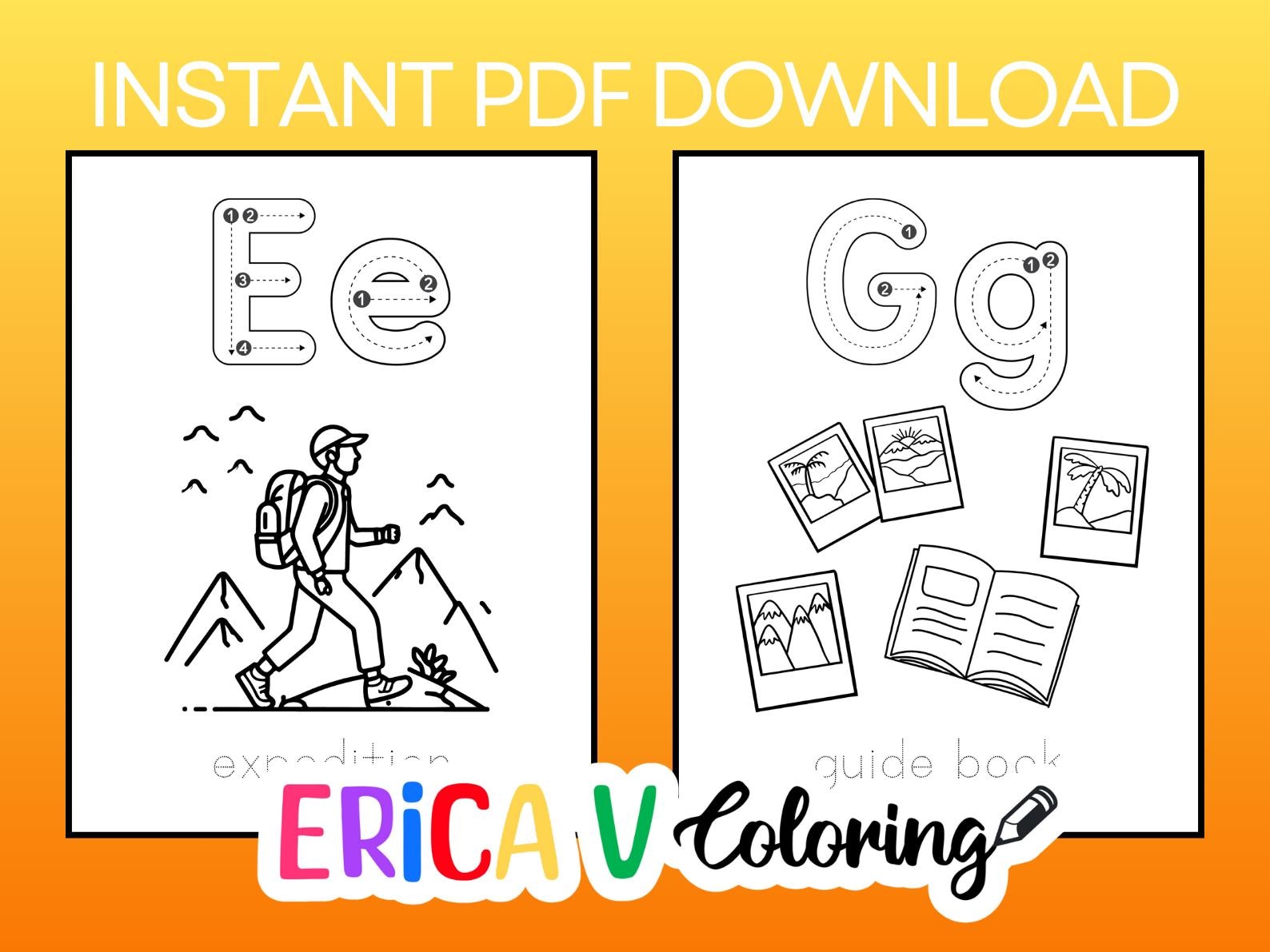 27 Travel Alphabet Coloring Pages - Alphabet Letter Tracing, Coloring ...