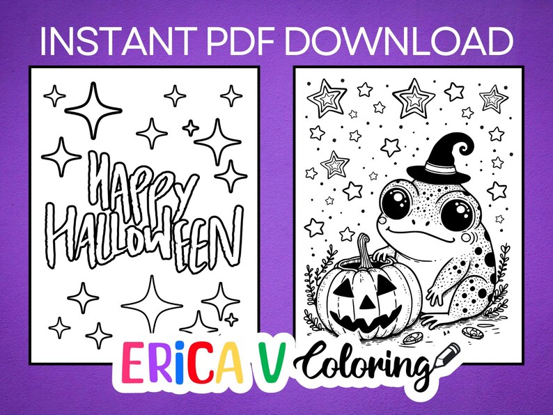 10 Halloween Coloring Pages Cute, Bold, Spooky Illustrations, Printable ...