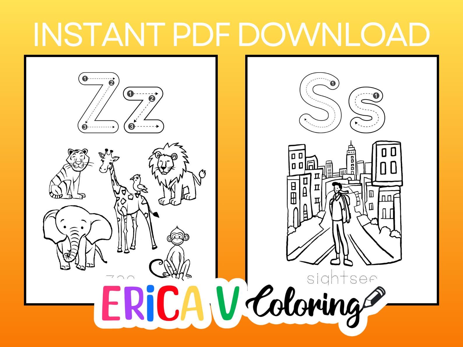 27 Travel Alphabet Coloring Pages - Alphabet Letter Tracing, Coloring ...