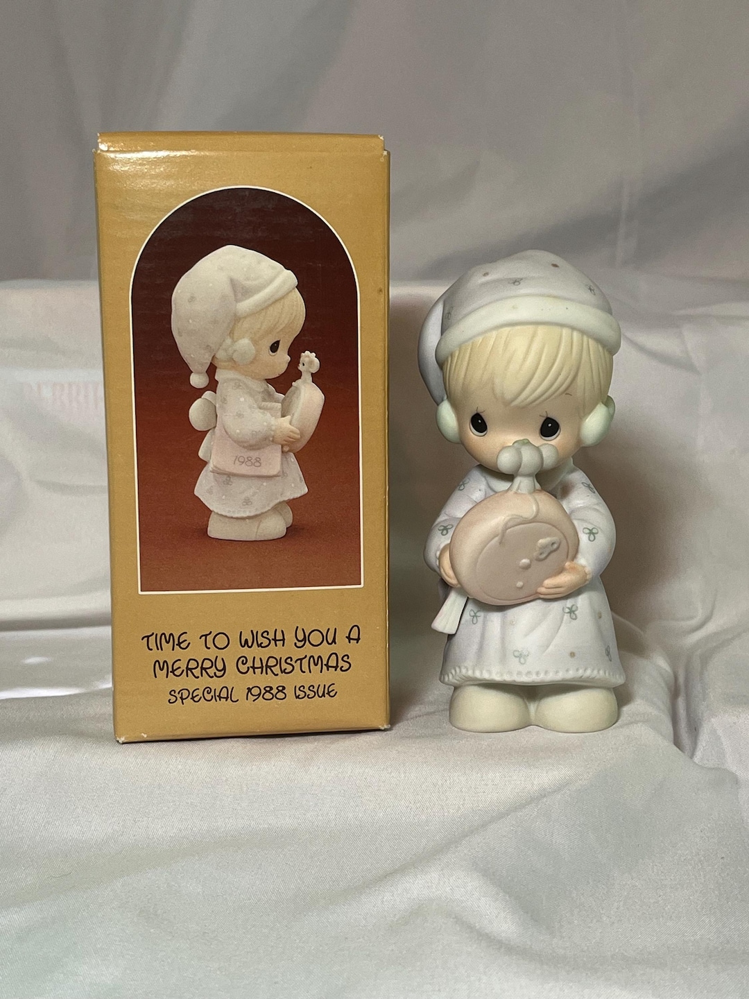 Vintage Precious Moments Collectible Figurine, "time to Wish You a ...