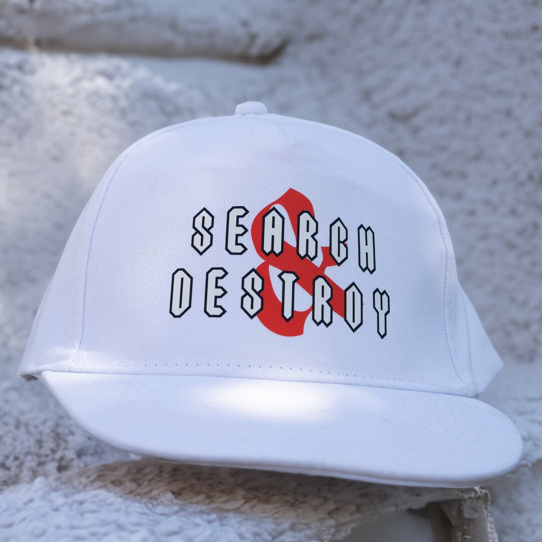 Search & Destroy Bold Logo White Baseball Cap – Urban Streetwear Hat - Etsy