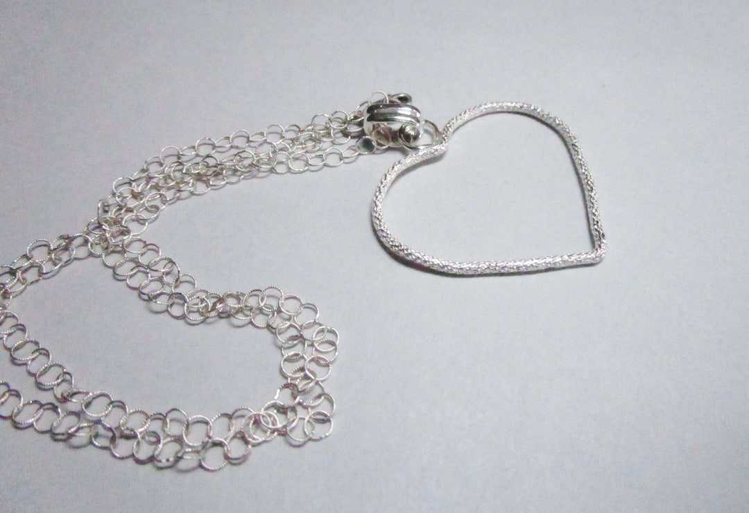 Open Center Heart Necklace Sterling Silver - Etsy