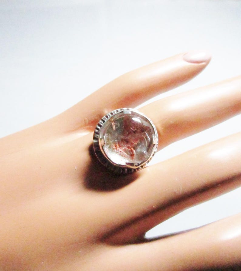 Quartz Inclusion Ring: Handmade Sterling Silver, Size 8 - Etsy