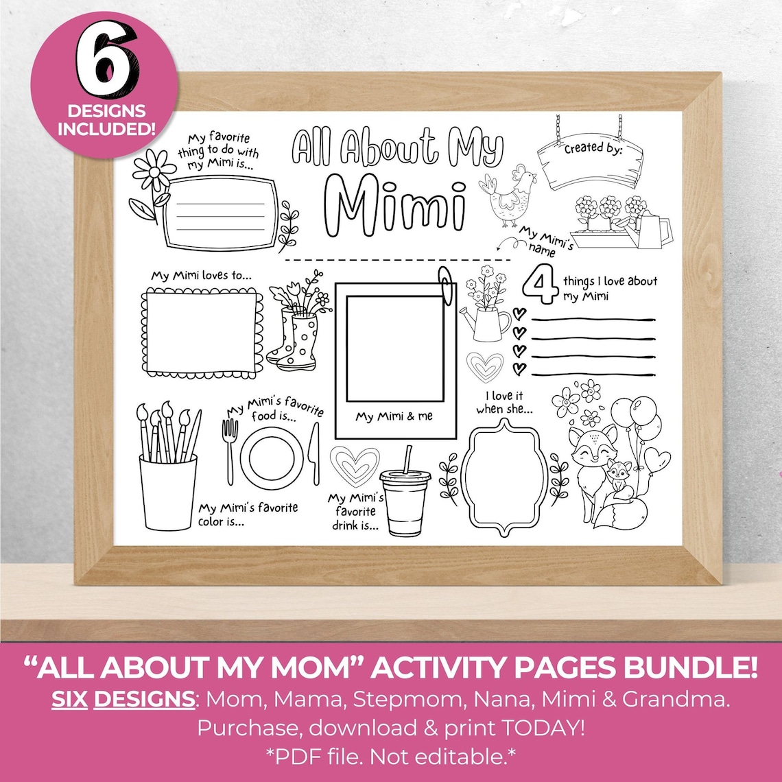 Mother's Day Printable All About My Mom Activity for Kids, Unique Gift ...