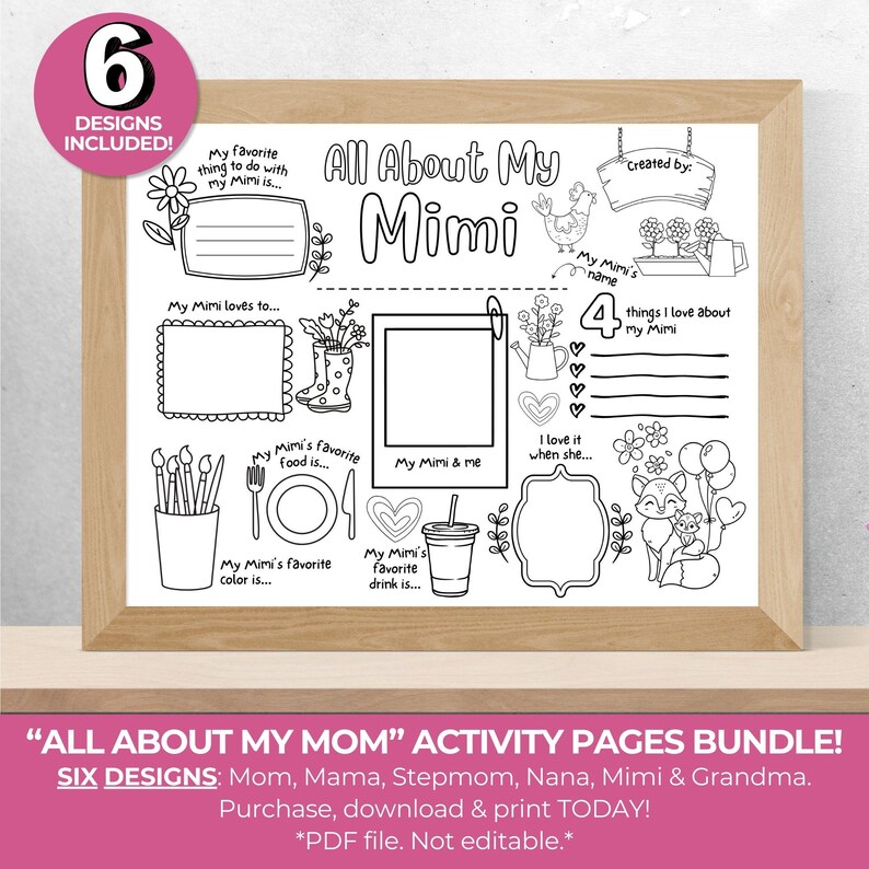Mother's Day Printable All About My Mom Activity for Kids, Unique Gift ...
