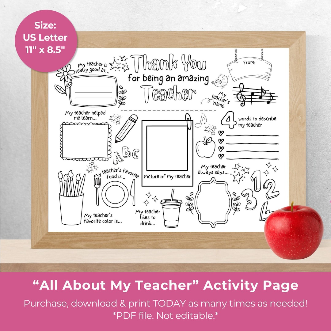 Teacher Appreciation Gift, Printable Teacher Appreciation Week Gift ...