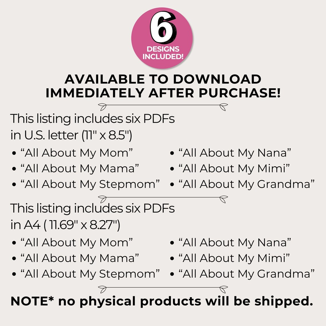 Mother's Day Printable All About My Mom Activity for Kids, Unique Gift ...