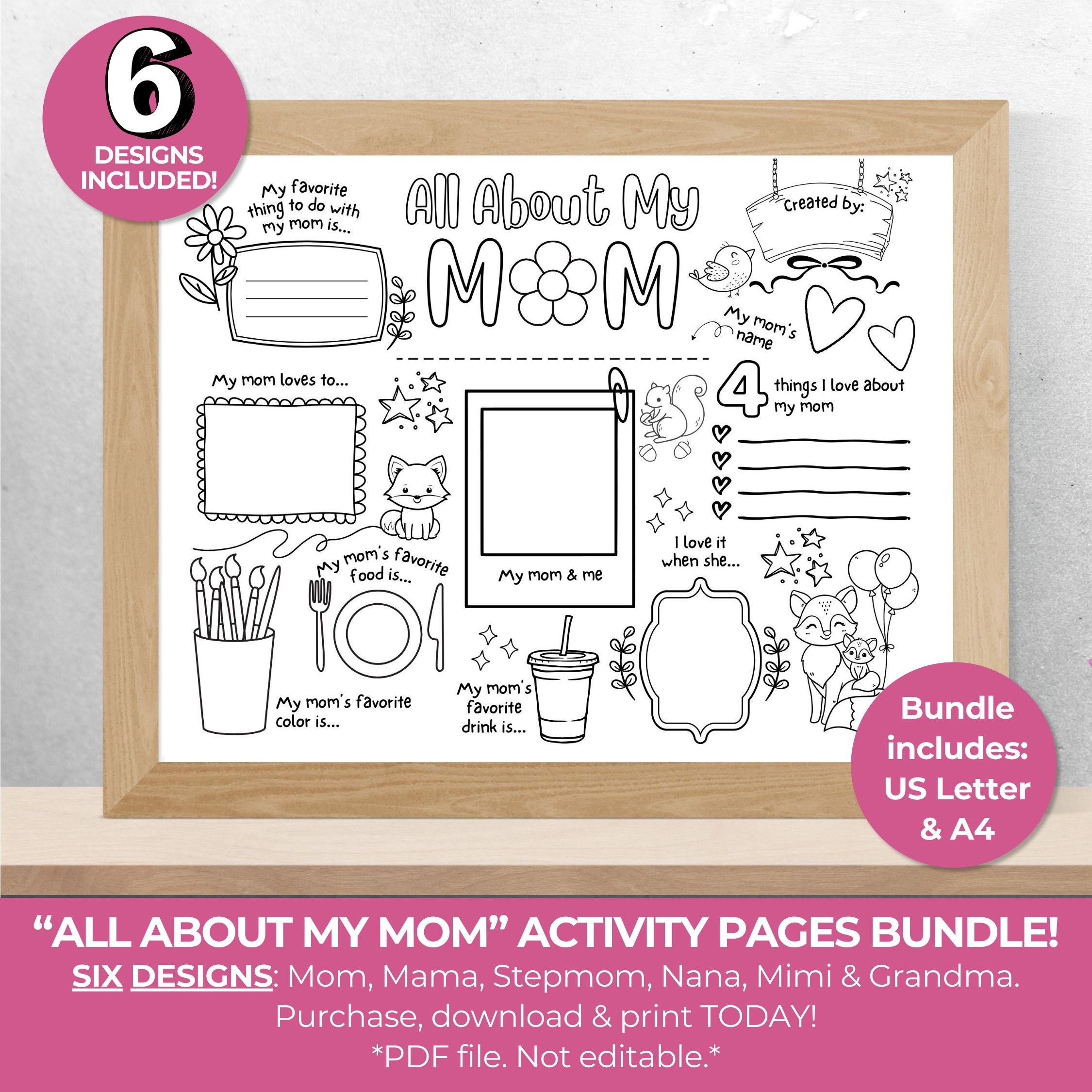 Mother's Day Printable All About My Mom Activity for Kids, Unique Gift ...