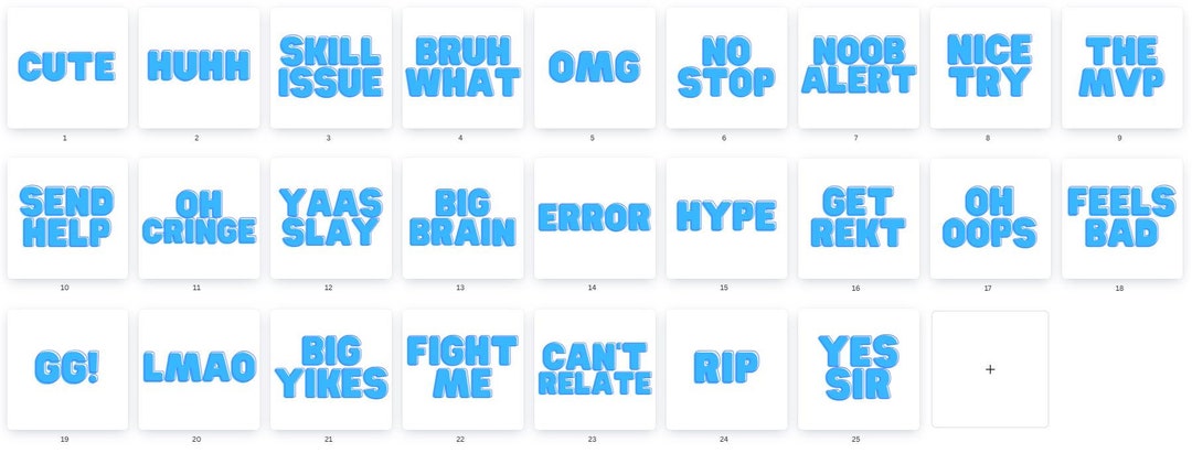 25 Blue Twitch Emotes Pack Cute, Funny Emotes for Twitch, Youtube ...