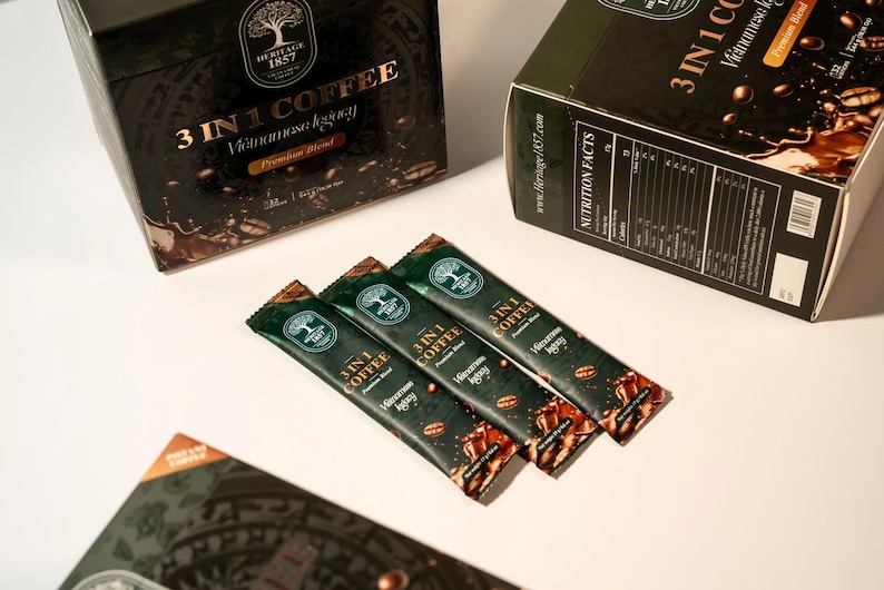 Vietnamese Robusta Instant Coffee: Heritage 1857, 32 Single-serve ...
