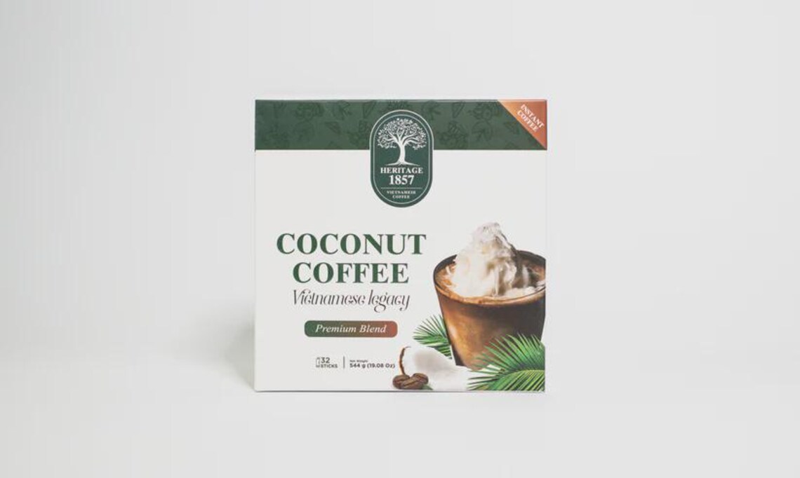 Vietnamese Coconut Coffee| Robusta Beans| 32 Ct.| Heritage 1857 Coffee ...