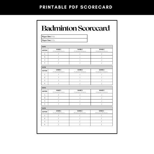 Badminton | Printable Scorecard | A4 - Etsy