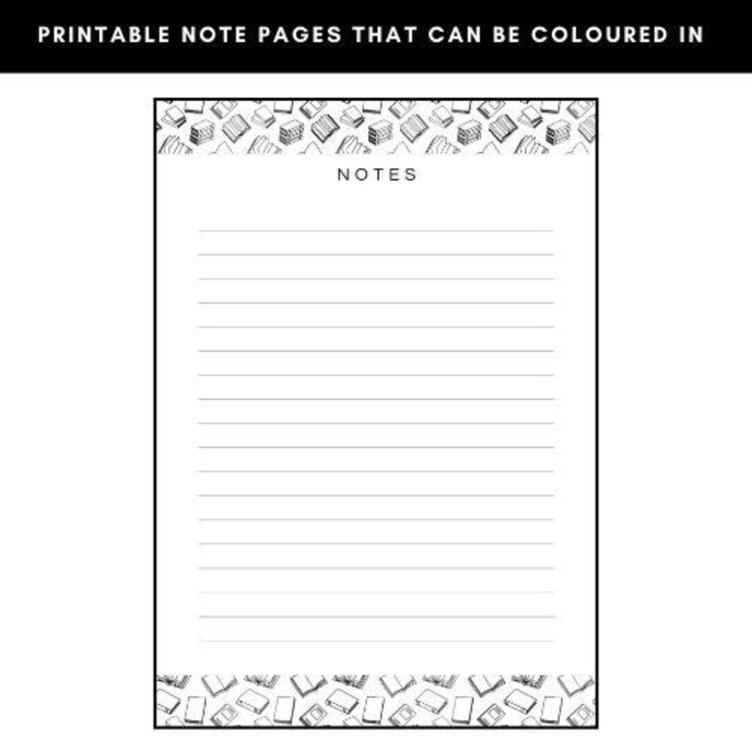 Colour in Book Design | Printable Notes Page | A5 and A4 - Etsy