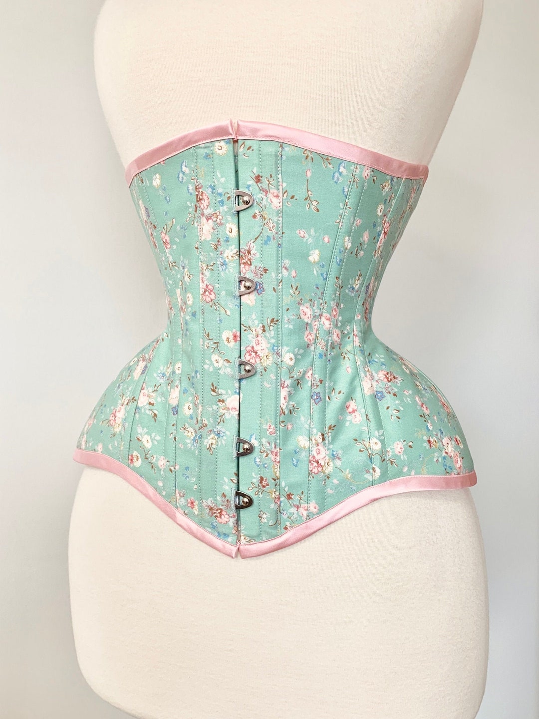 18” Whimsical Tea Party Corset Boho Shabby Chic Conical Rib Tightlacing ...