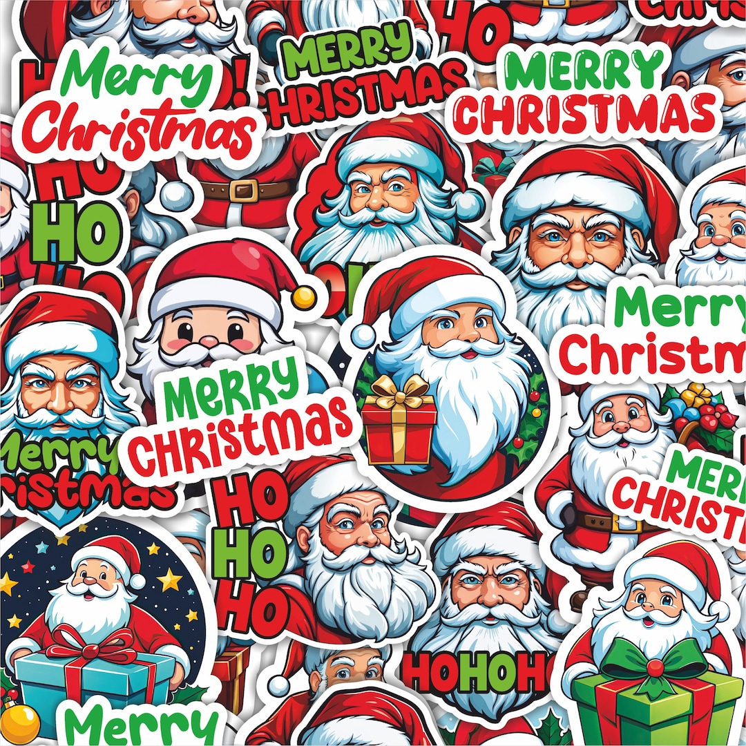 Christmas Santa Claus Sticker Pack of 40 | Holiday Stickers | Festive ...