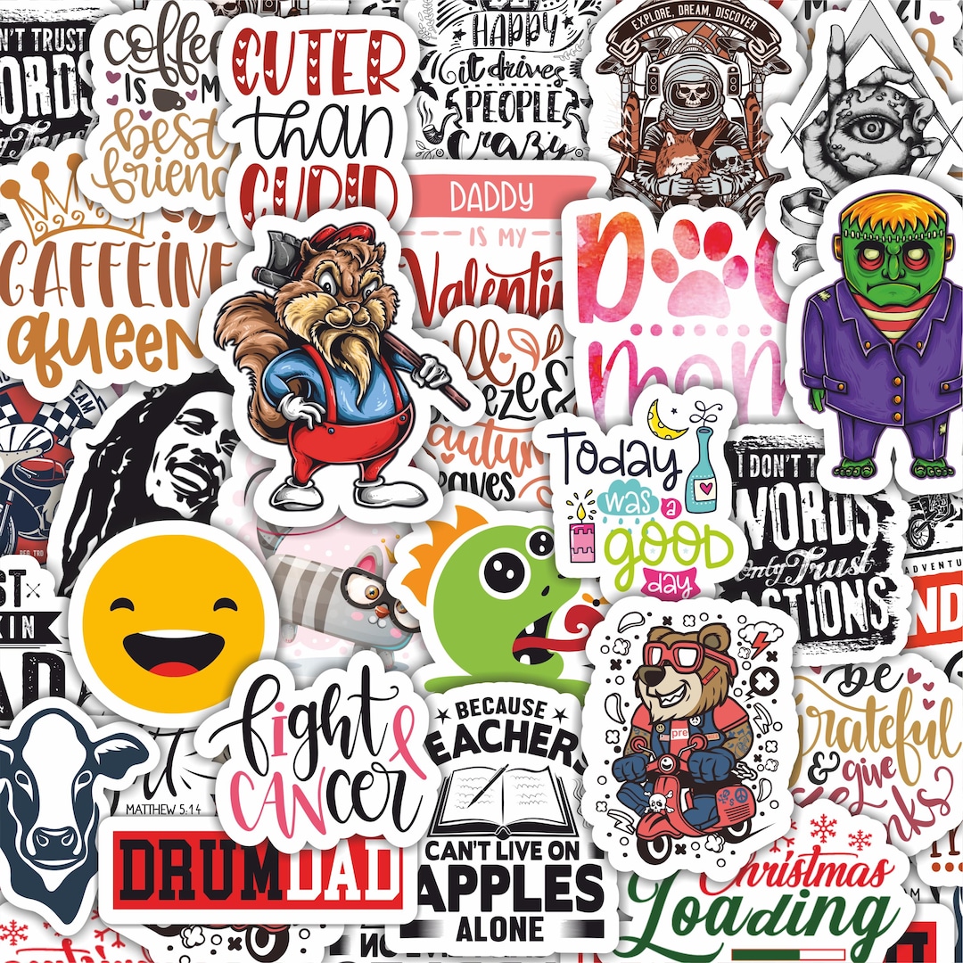 Random Sticker Pack of 30 – Unique & Fun Stickers for Laptops, Water ...