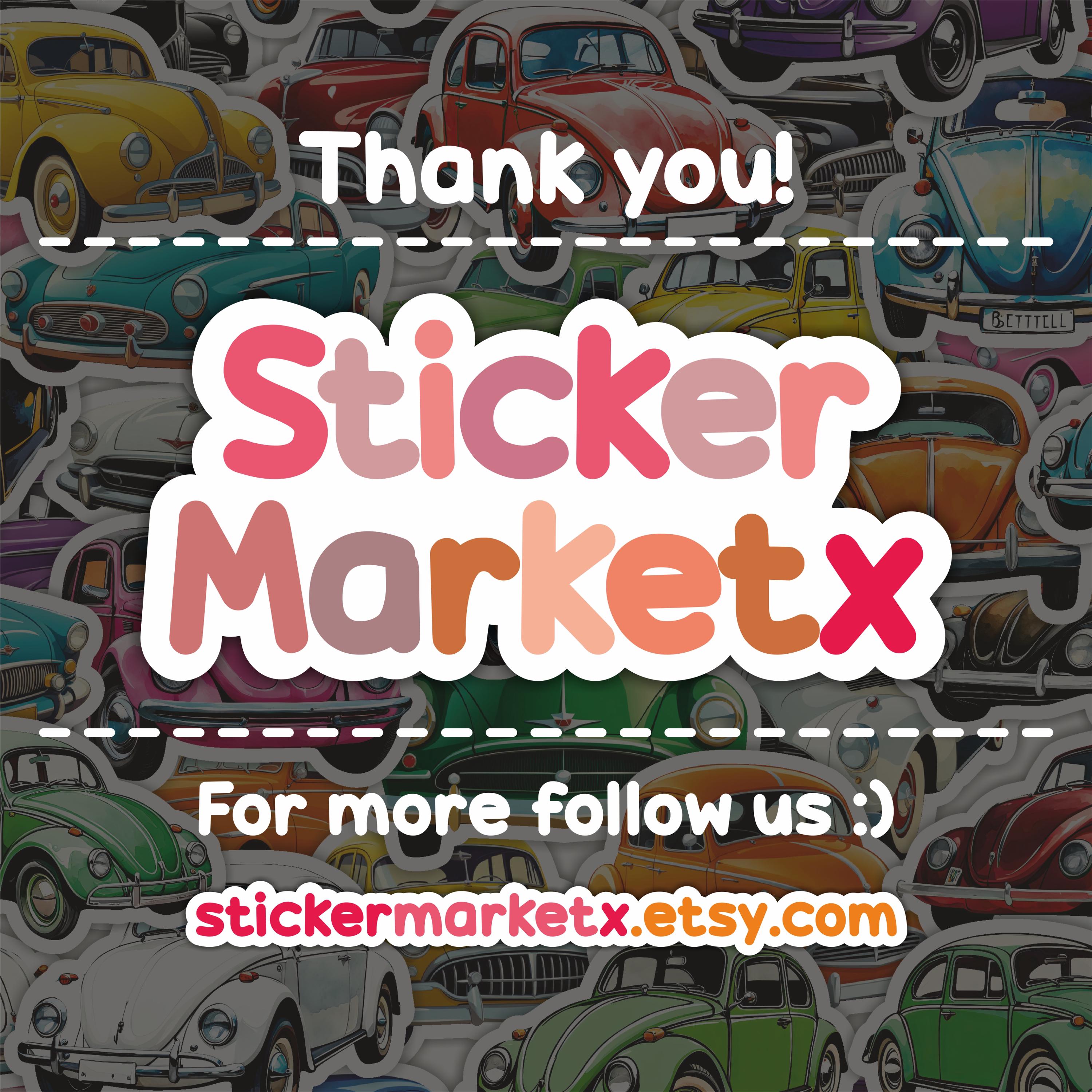 Retro Cars Sticker Pack of 40 | Vintage Car Stickers | Classic Car ...