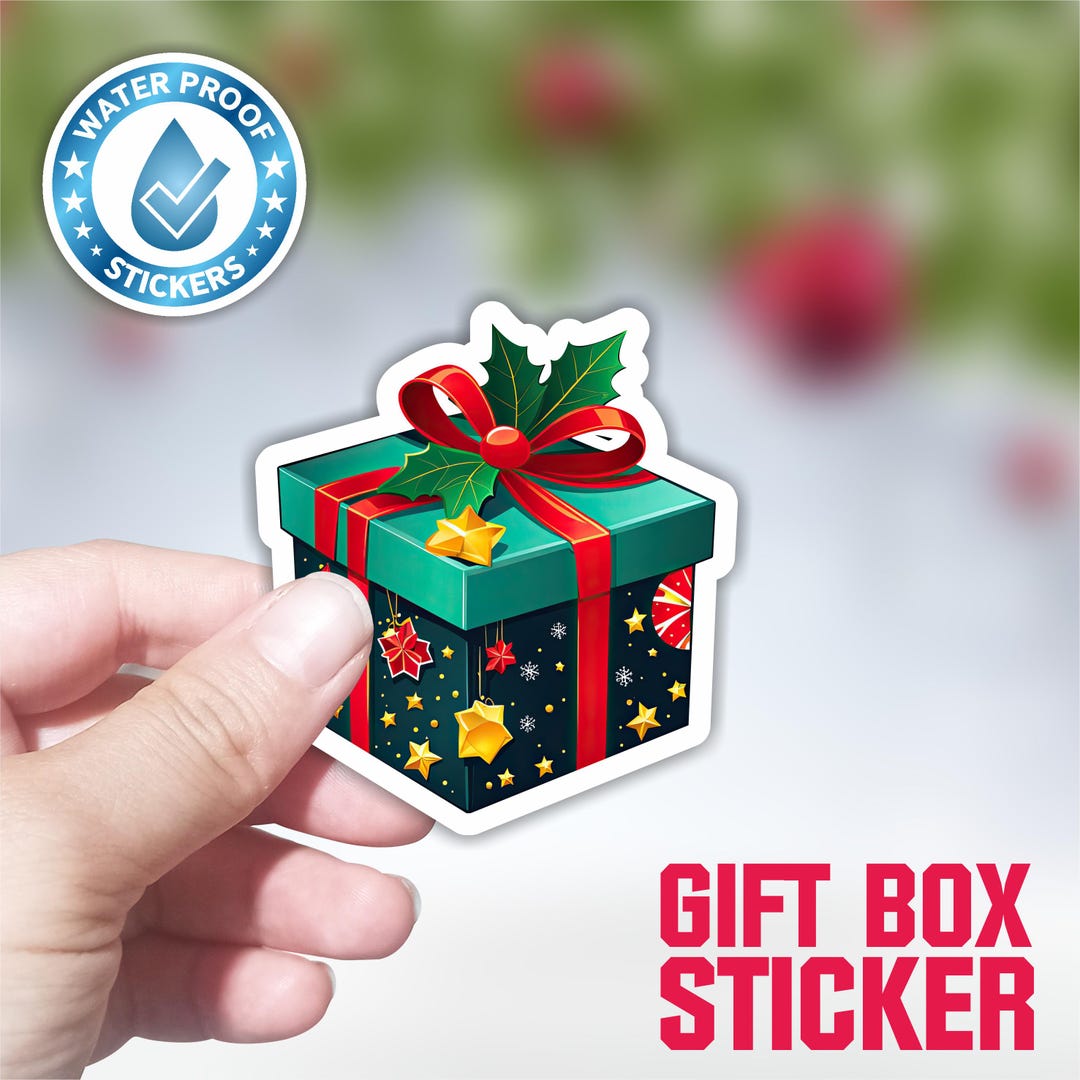 Gift Box Stickers | Christmas Gift Stickers | Festive Holiday Decor ...