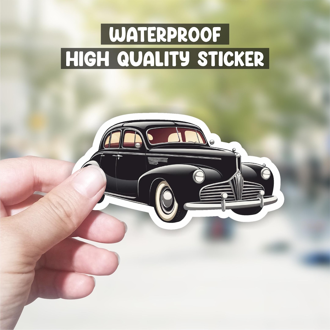 Black Retro Car Stickers – Black Car Stickers - Vintage Car Stickers ...