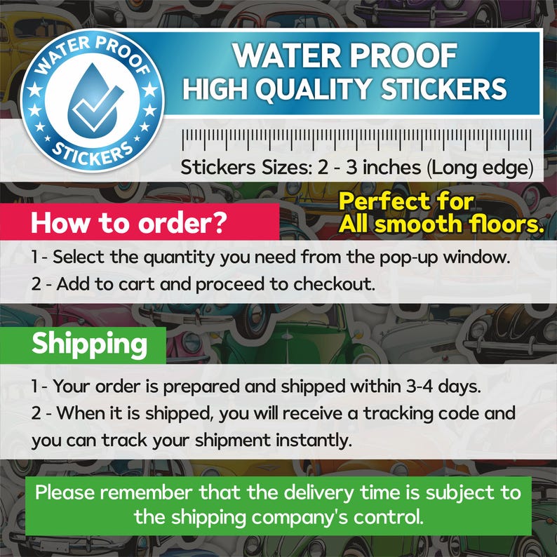 Retro Cars Sticker Pack of 40 | Vintage Car Stickers | Classic Car ...