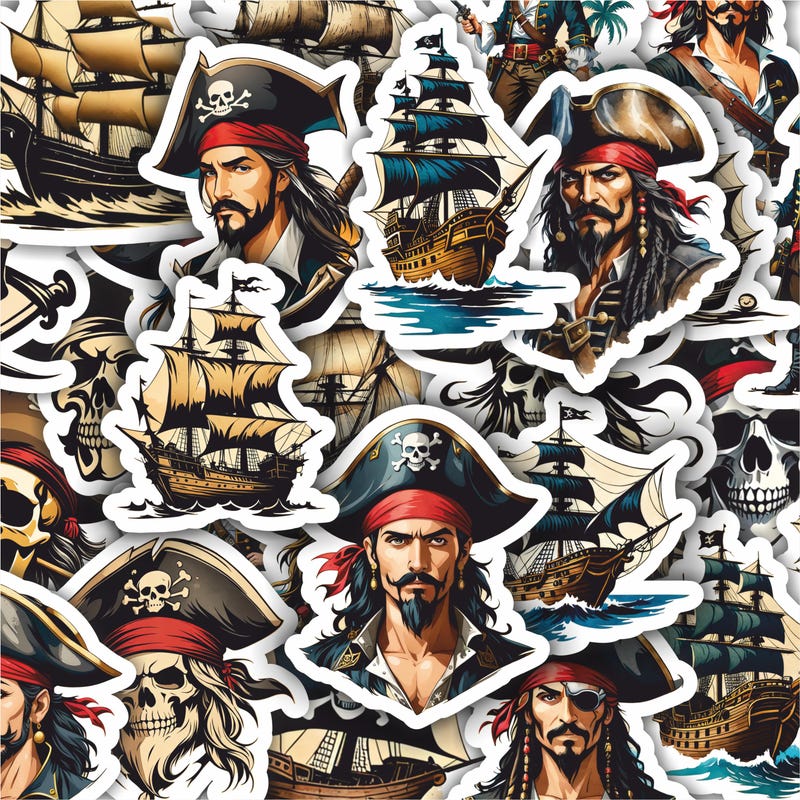Pirate Stickers - Etsy UK