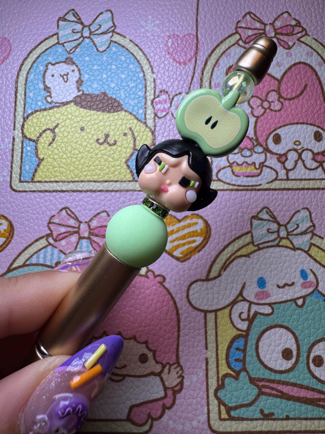 Kawaii Beaded Pen: PPG Buttercup Green Apple - Etsy