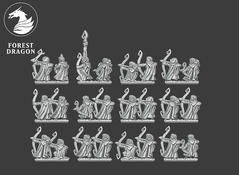 Wyrdwood Stalker Archers (forest Dragon) 10mm/15mm/20mm/28mm - Etsy