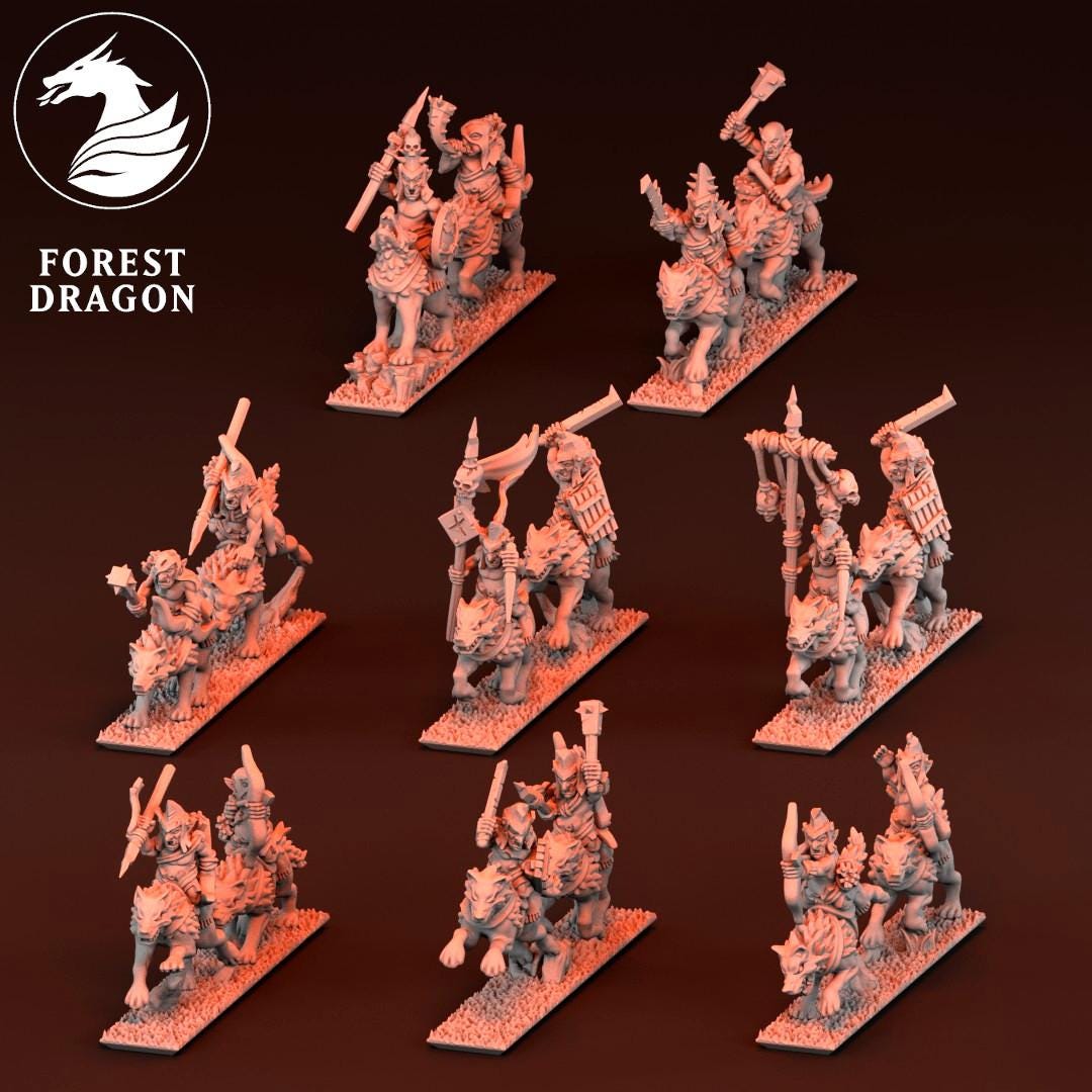 Demonsmith Goblin Cavalry (forest Dragon) 10mm/15mm/20mm/28mm - Etsy