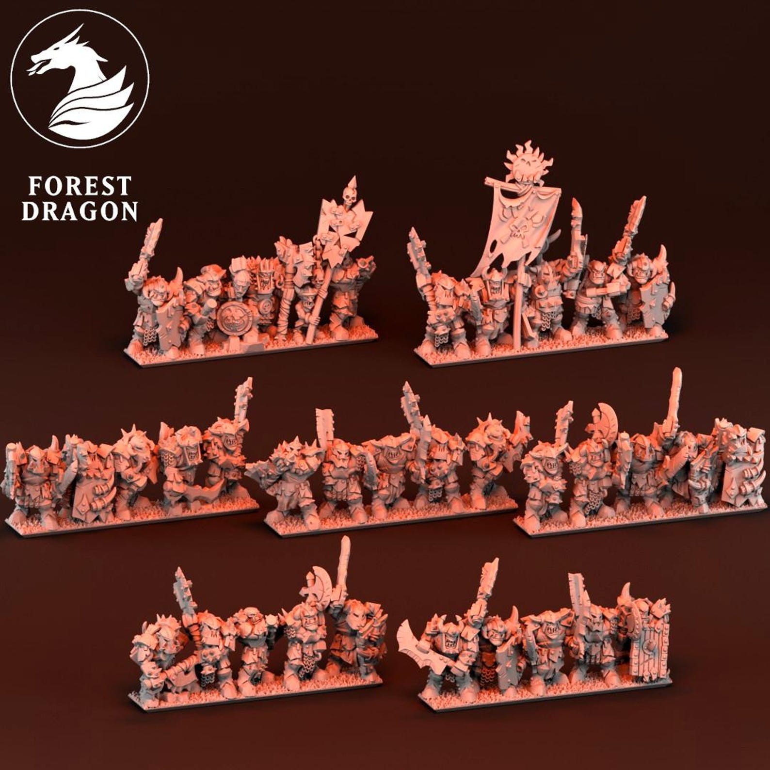 Demonsmith Heavy Orc Warriors (forest Dragon) 10mm/15mm/20mm/28mm - Etsy
