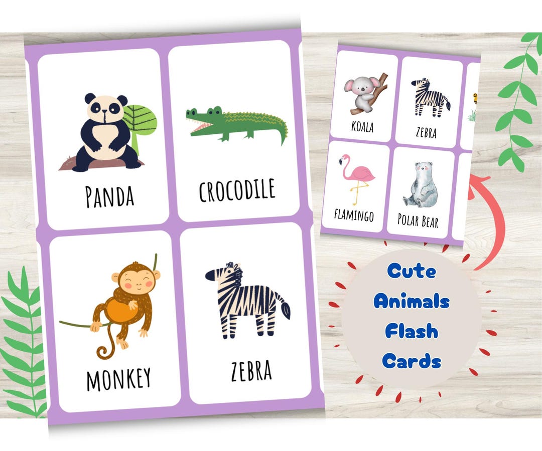 Farm Animals Cards, Montessori Flash Cards, Pre-school Cards, Rainbow ...