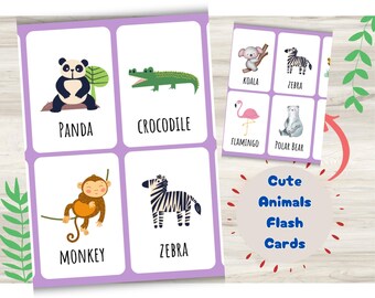20 Farm Animals Cards, Montessori Flash Cards, Pre-school Cards ...
