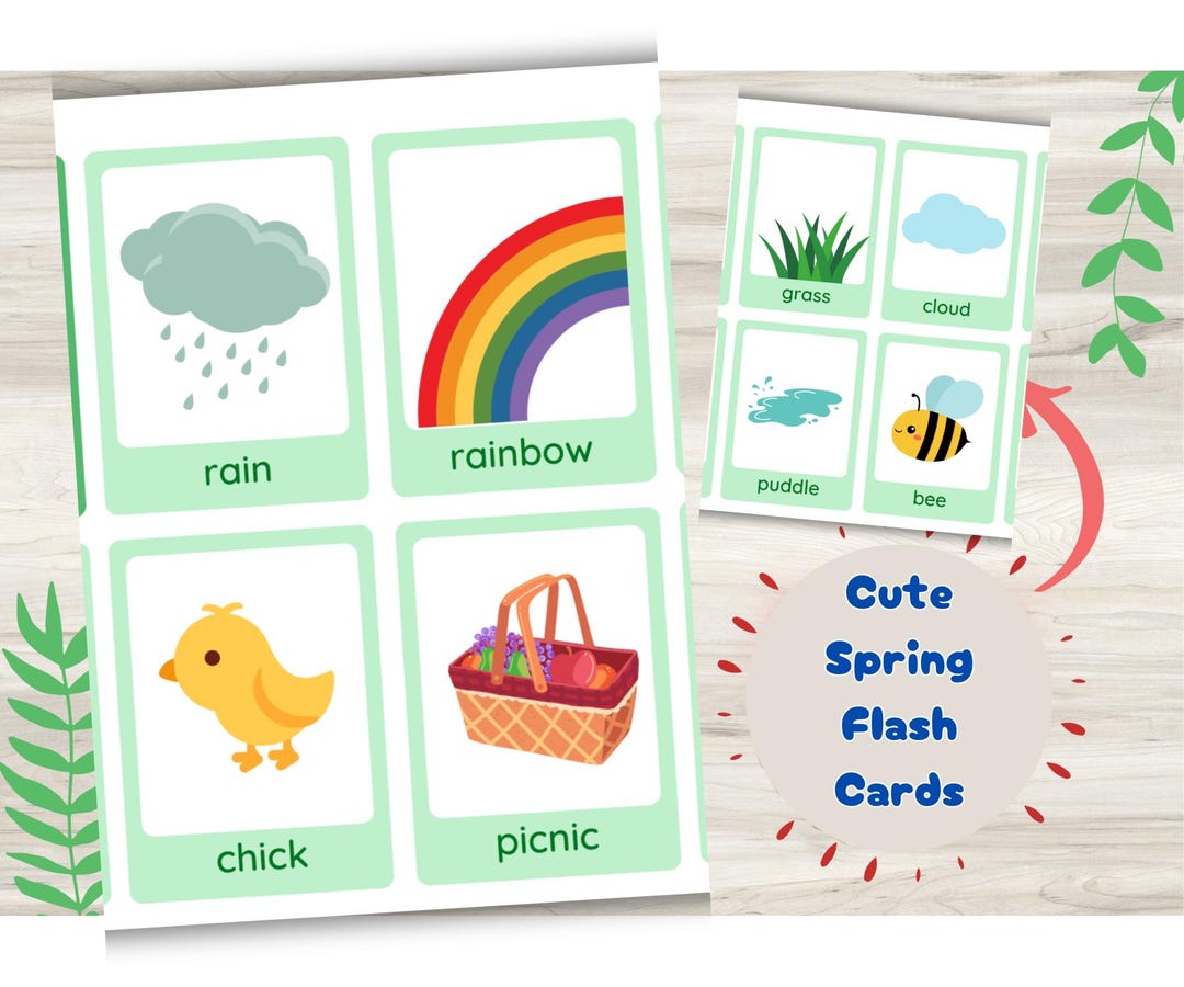 Spring Vocabulary Flashcards, Spring Word Cards,nature Cards,sensory ...