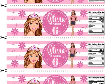 Barbi Water Bottle Label Template, Printable Barbe Bottle Label ...