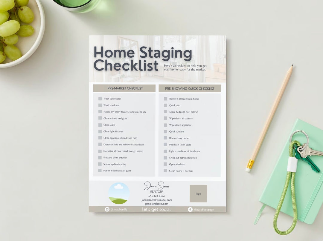Home Staging Checklist - Etsy