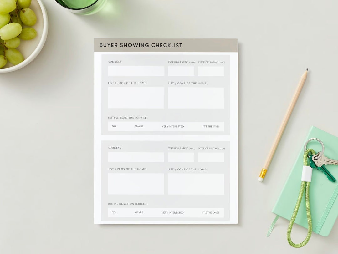 Buyer Showing Checklist - Etsy