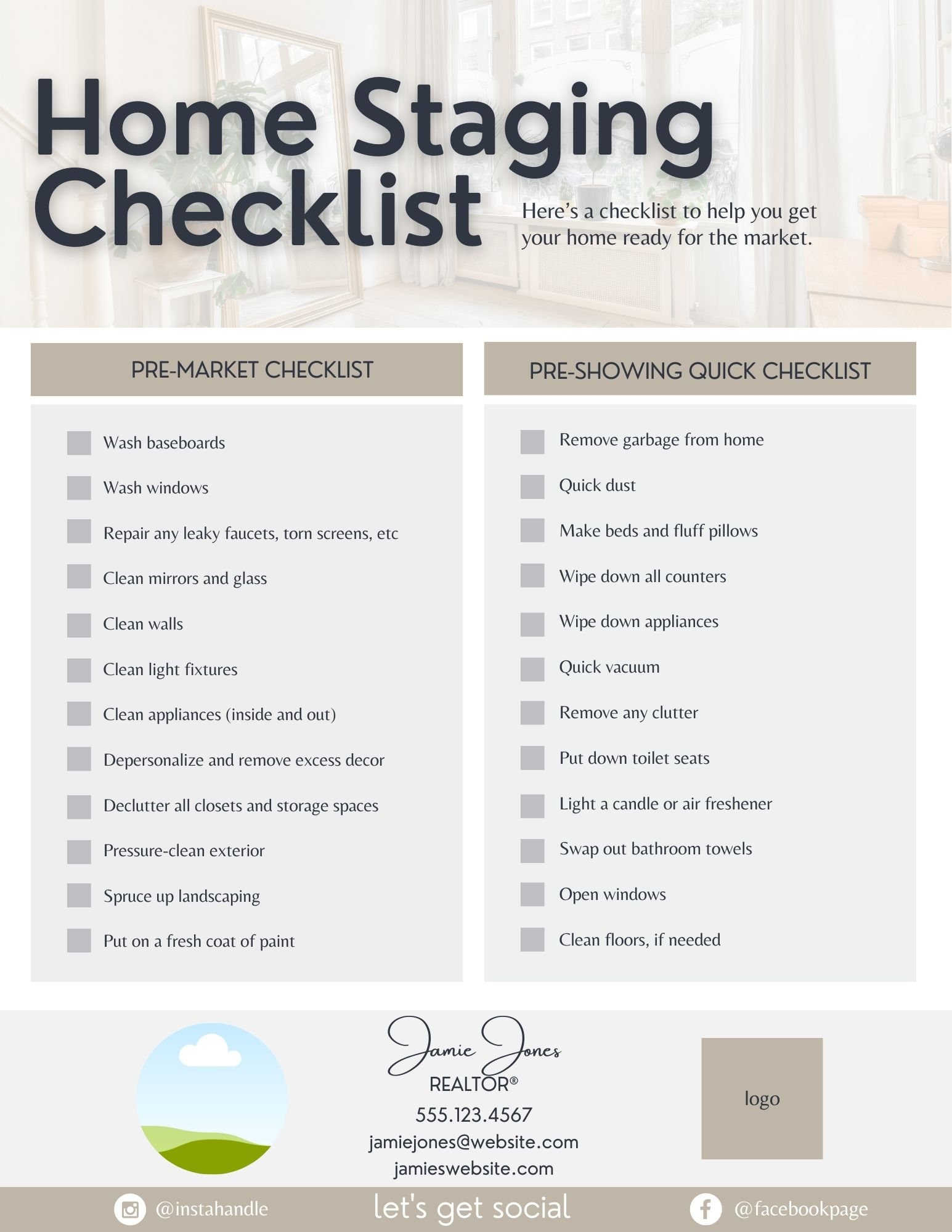 Home Staging Checklist - Etsy