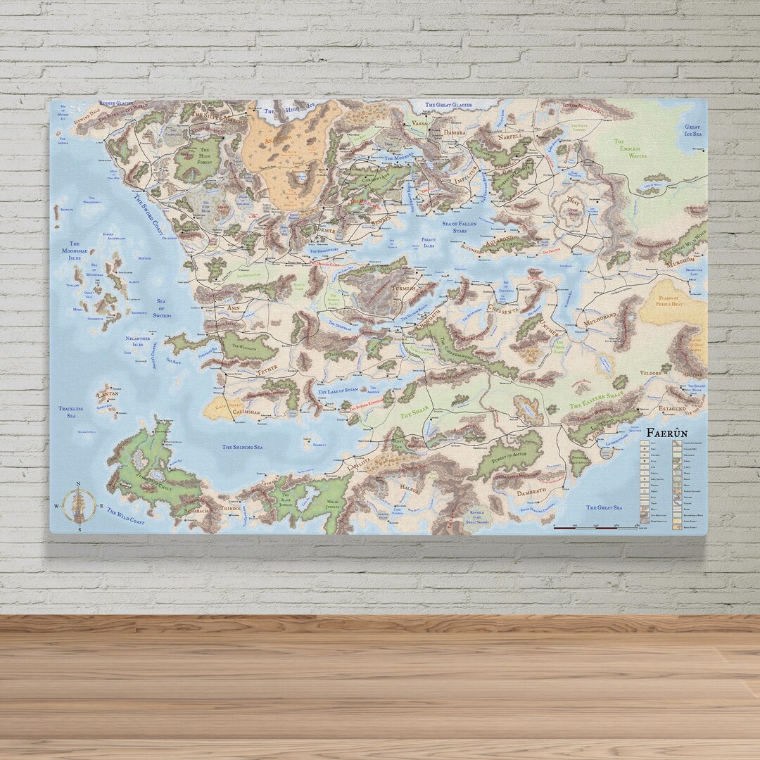 Dungeons & Dragons Maps Canvas Print, Canvas Poster, Wall Art, Rolled ...