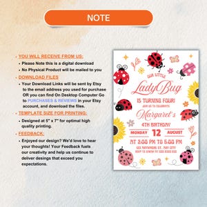 Editable Little Ladybug Birthday Invitation, Red Lady Bug Girls Party ...