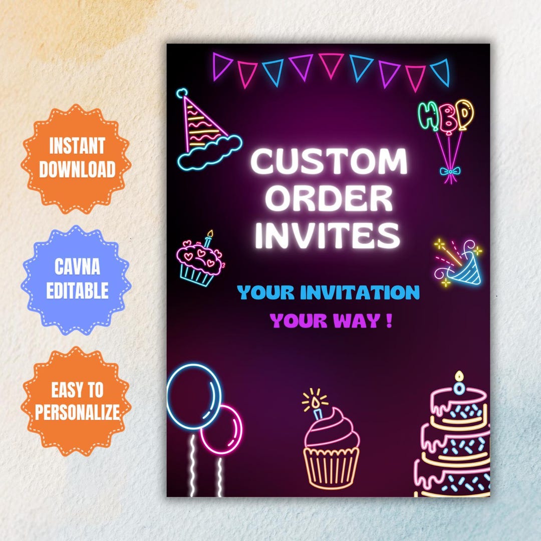 Custom Invitation for Birthday Invite Custom Birthday Invitation Custom ...