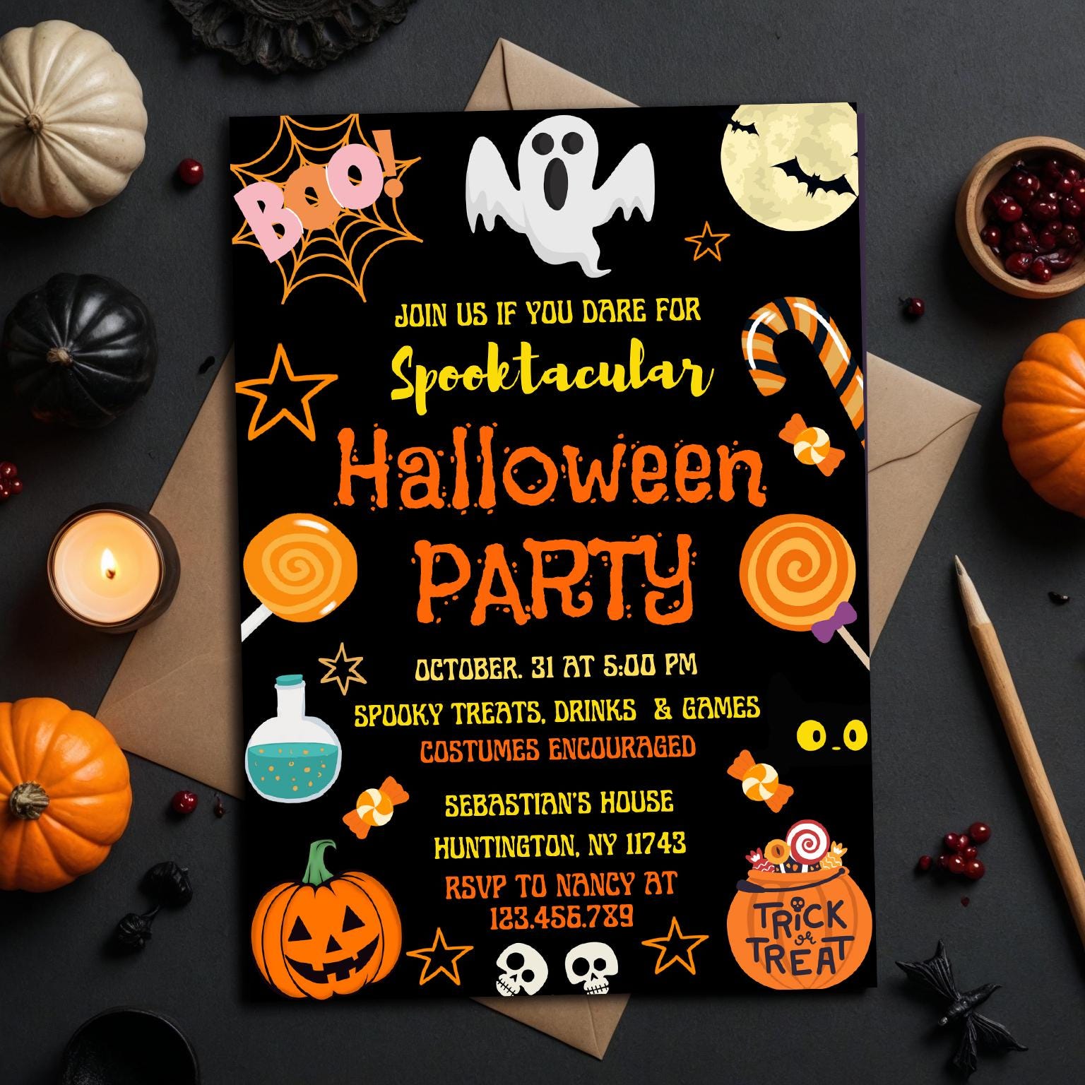 Editable Pumpkin Carving Party Invitation, Editable Halloween Party ...