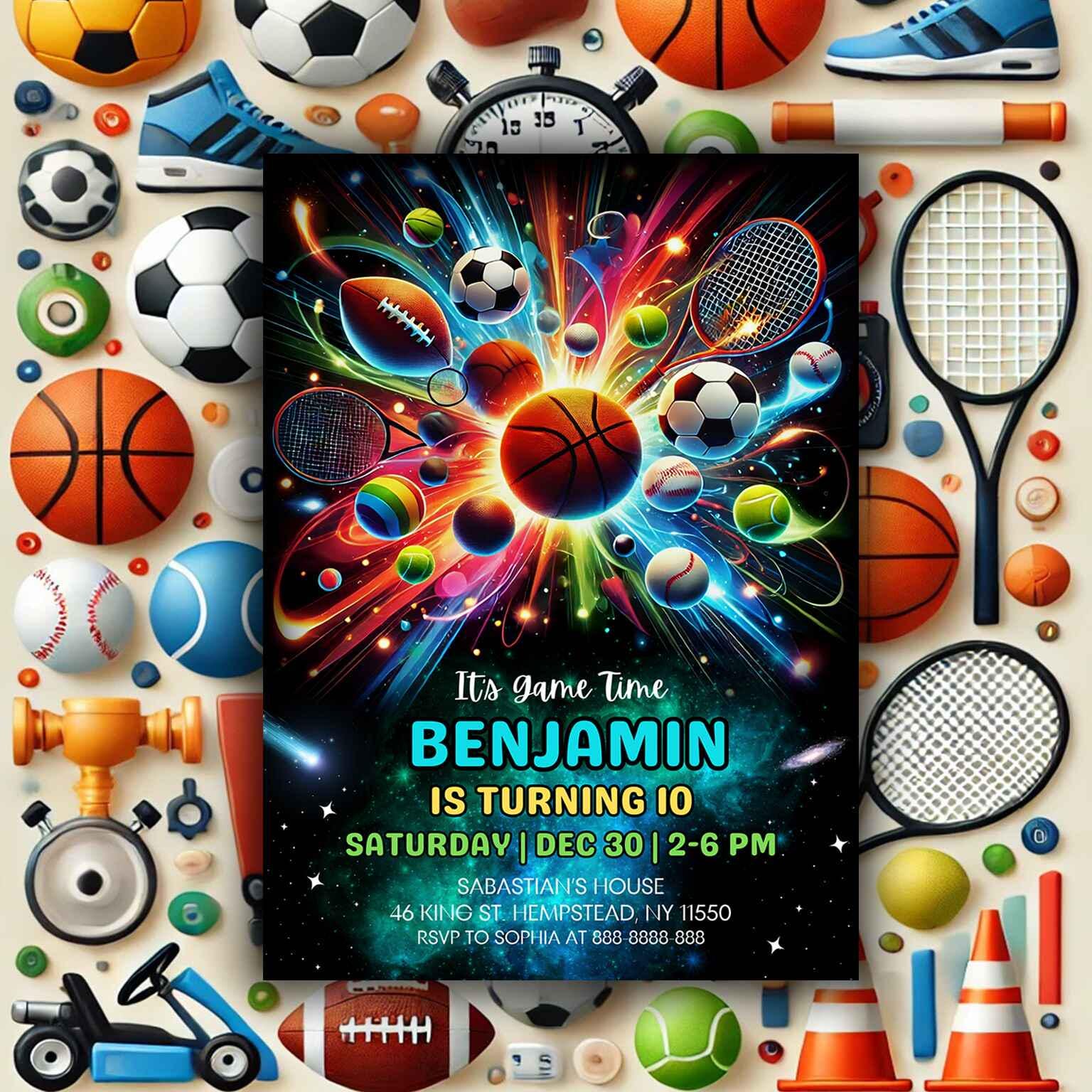 Editable All-star Sports Invitation Template (digital Download) - Etsy