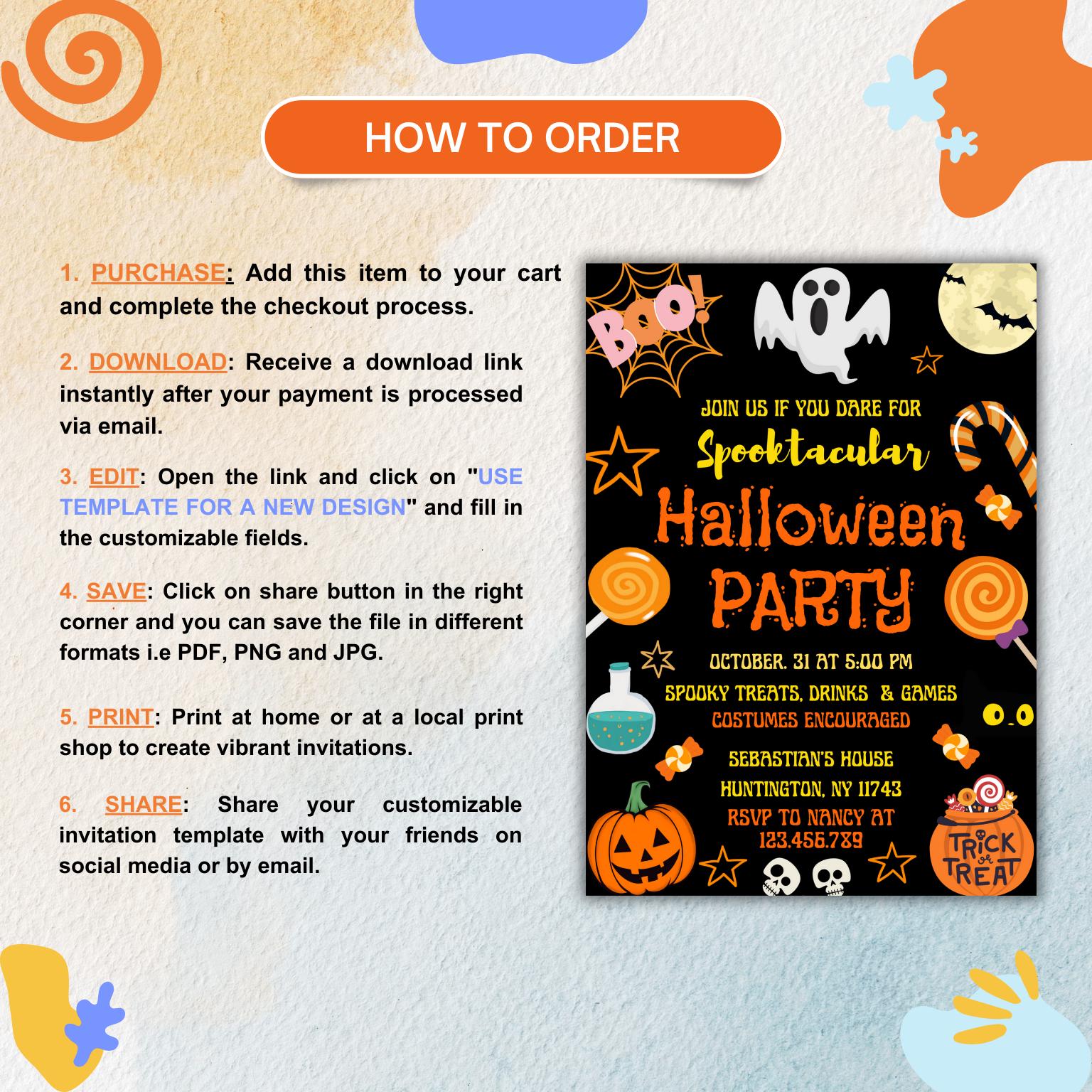 Editable Pumpkin Carving Party Invitation, Editable Halloween Party ...